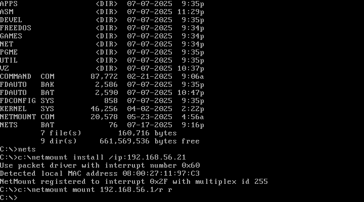 VirtualBox上のFreeDOSでファイル送受信2 : wnc develop 記録