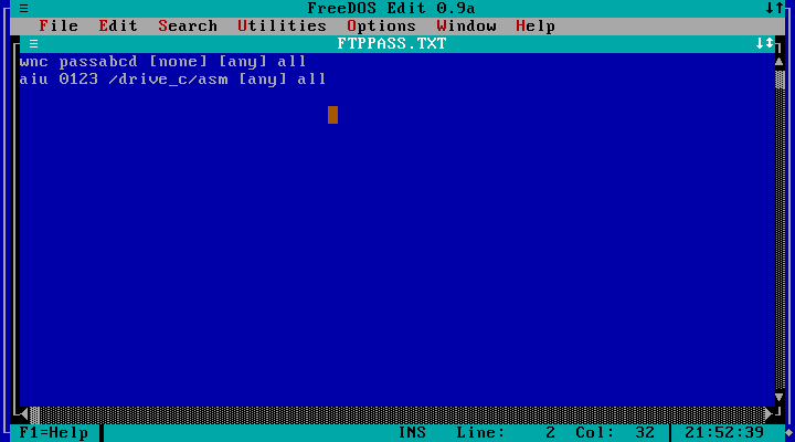 [DOS]VirtualBox上のFreeDOSへFTP接続 : wnc develop 記録