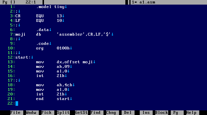 [ASM]38-WASM(OpenWatcom DOS)でアセンブル2 : wnc develop 記録
