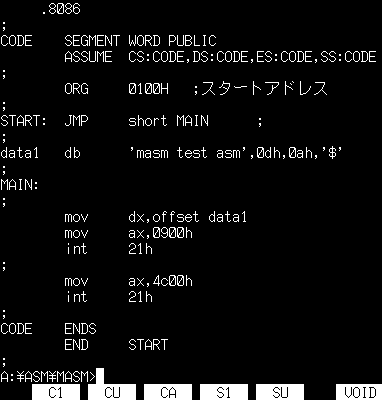 [ASM]36-MASM5.1を使ってみる : wnc develop 記録