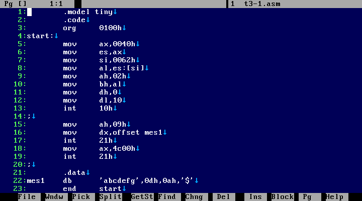 [ASM]39-FreeDOSのテキストカーソル位置(PC/AT) : wnc develop 記録