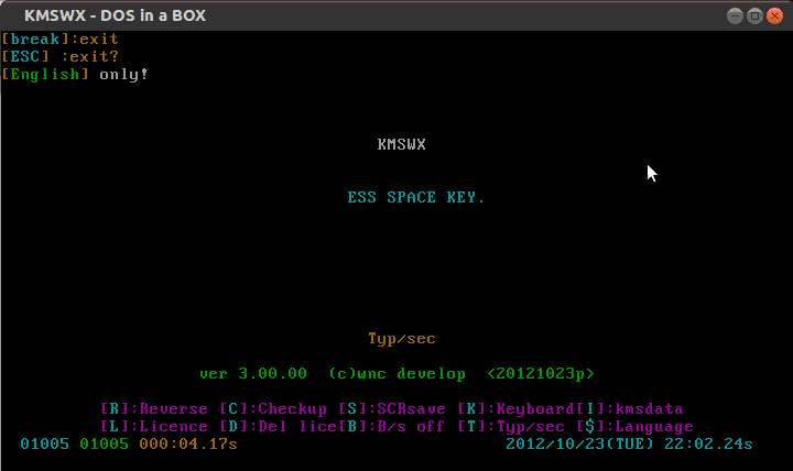 kmswx(キーボード練習DOS版) : wnc develop 記録