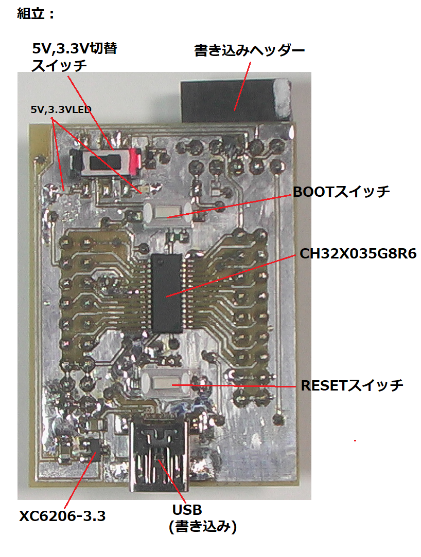 CH32X035G8R6 基板組み立て : じじいの電子実験室