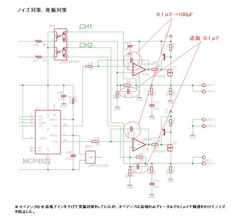 MCP4922[12BIT DAC]を使った定電圧電源[ノイズ対策] : じじいの電子実験室