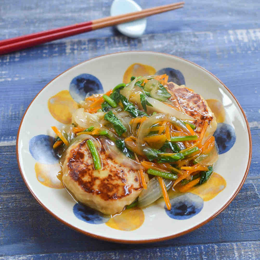 豆腐ハンバーグ 野菜たっぷりあんかけ フードコーディネーターのレシピ帳＆子育て日記 Yukitchenご飯